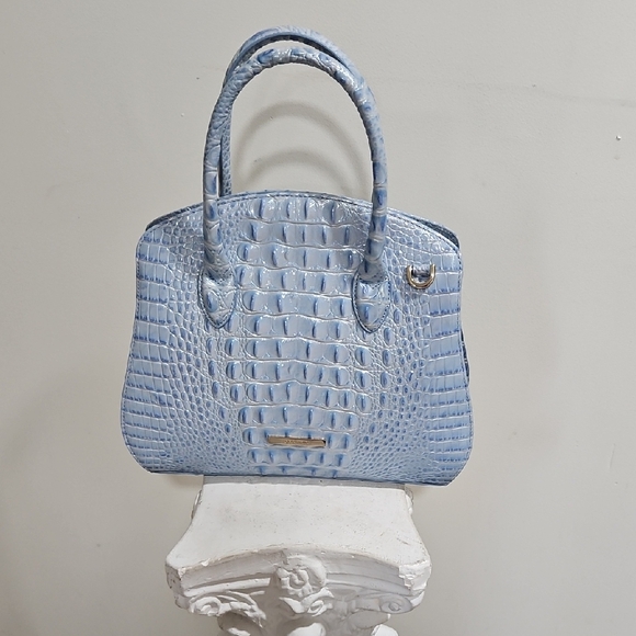 Brahmin | Bags | Brahmin Light Blue Crocodileembossed Satchel | Poshmark